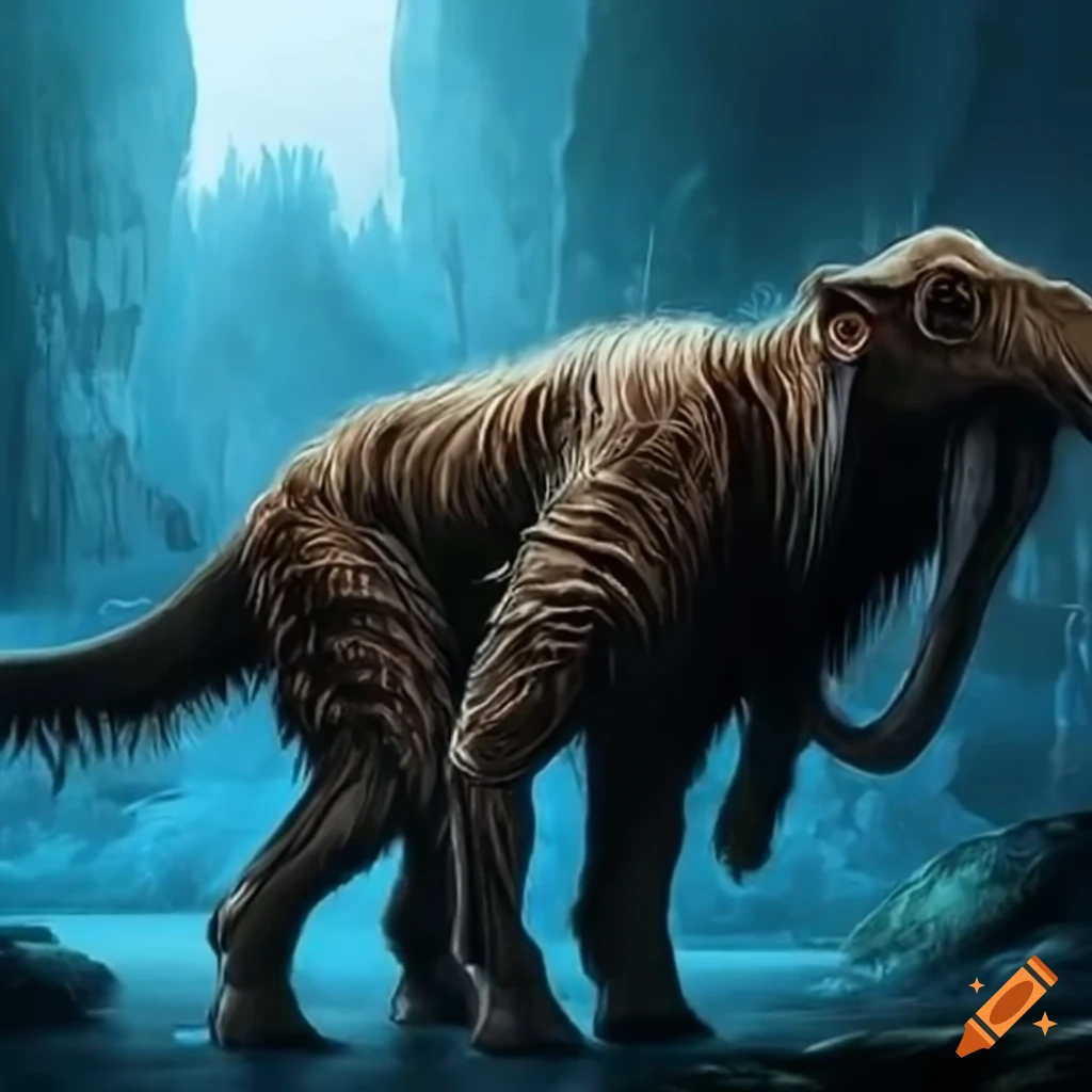 Digital art of an alien mammoth