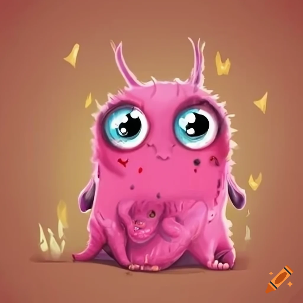 Cute monster character on Craiyon