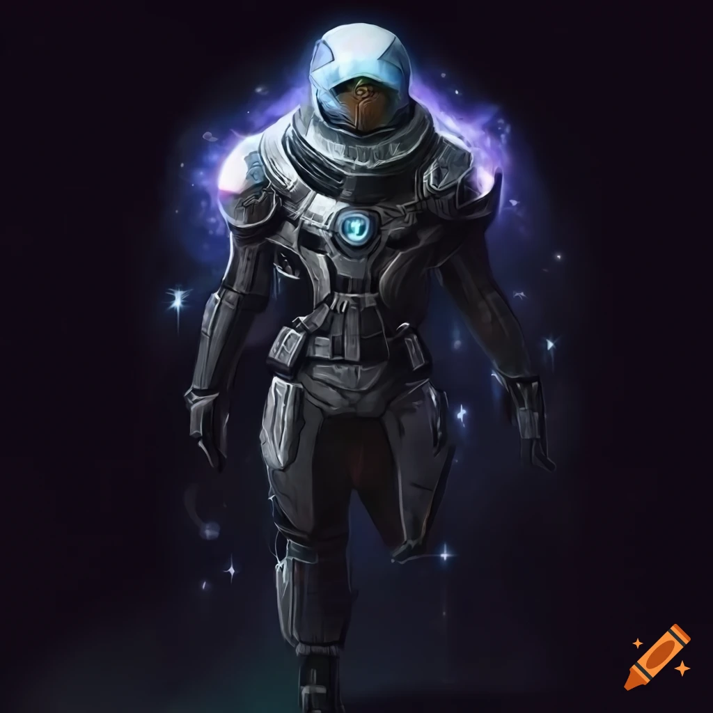 Black background with a sci-fi galaxy commander