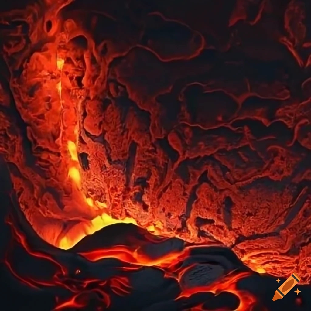 Molten lava flowing