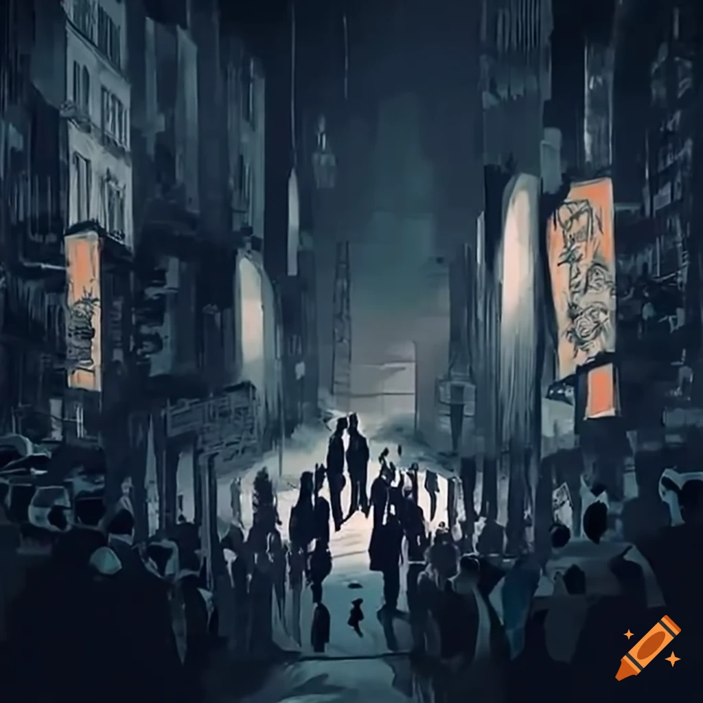 1920s 1930s city noir in rubberhose animation style on Craiyon