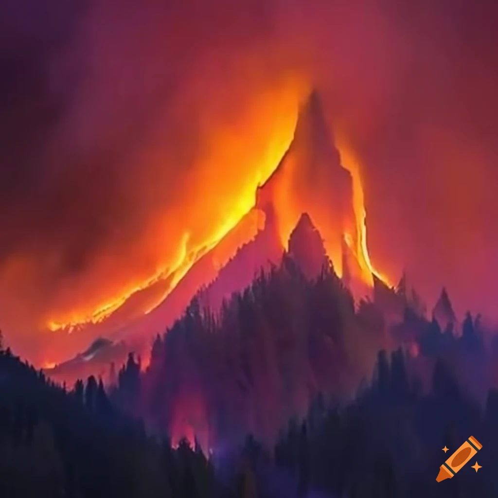 Vivid colors of a wildfire