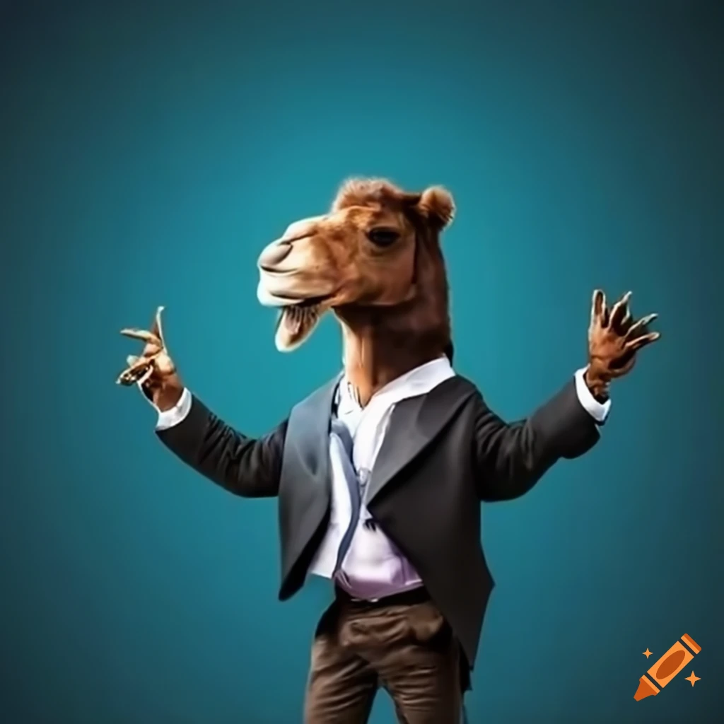 Camel wearing gryffindor wizard costume on Craiyon