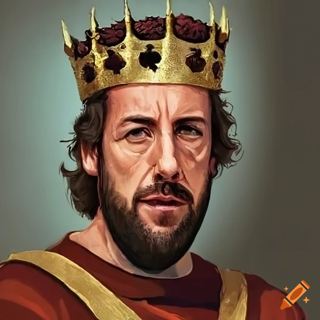 Medieval king in brownish red clothing on Craiyon