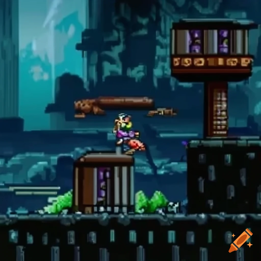 Chasm gameplay 2d platform on Craiyon