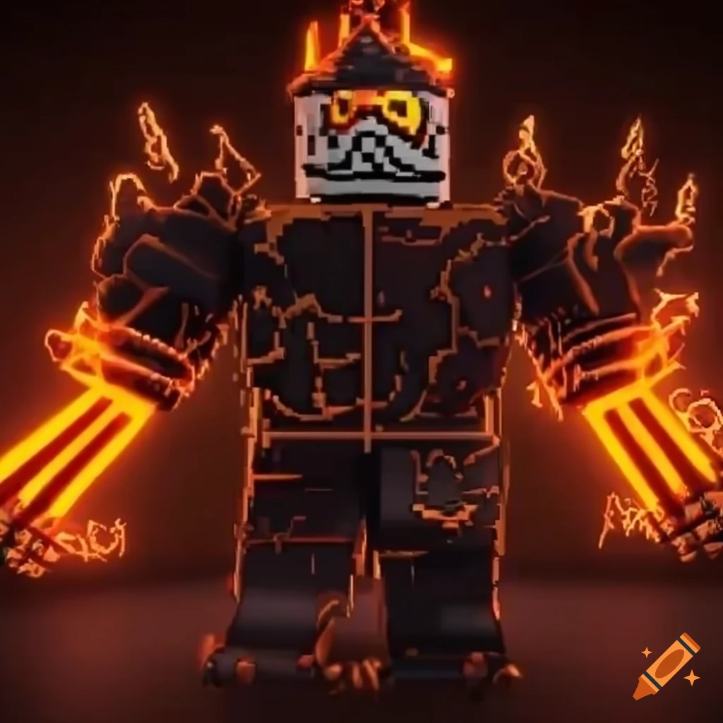 Molten boss in roblox game on Craiyon