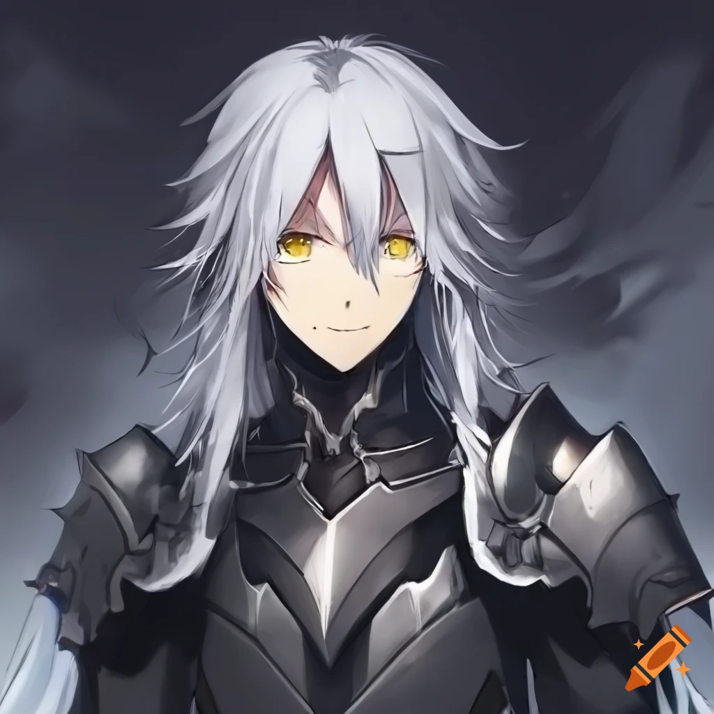 Anime-style illustration of a guy in black armor