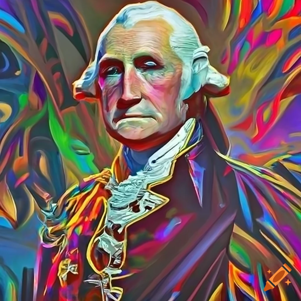 Futuristic painting of george washington