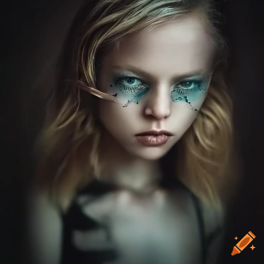 Photograph of a cyborg girl inspired by Alina from the movie on Craiyon