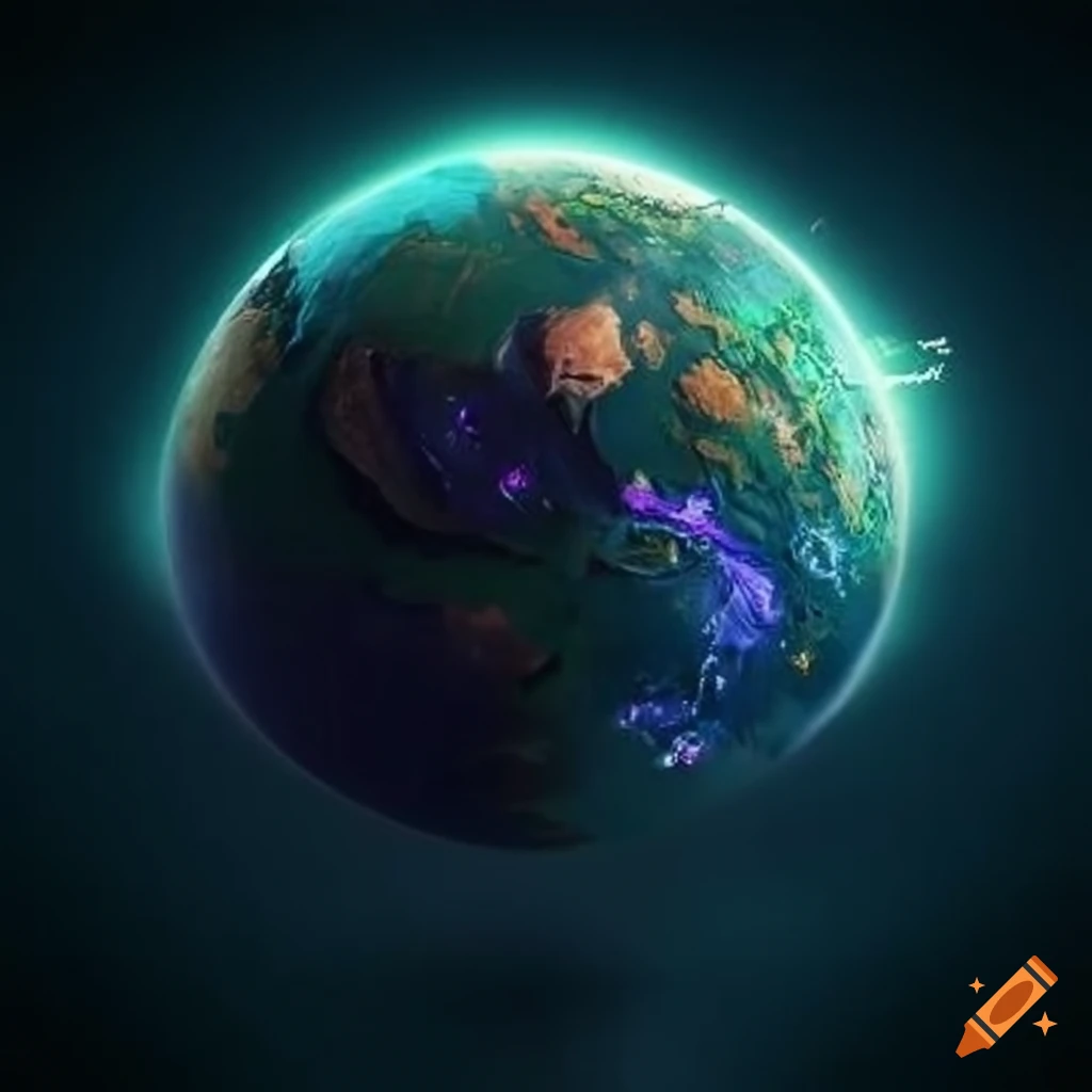 Abstract artwork of an updated world