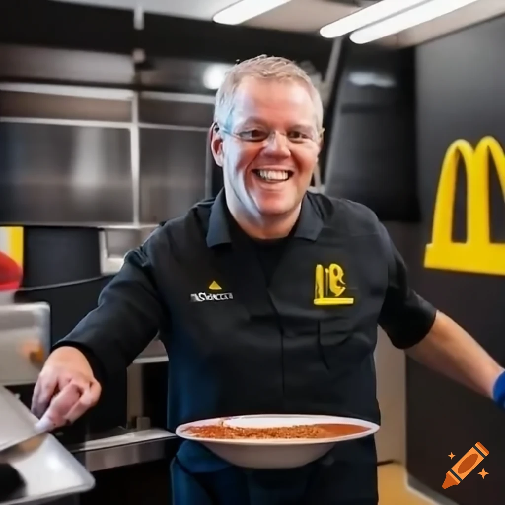 Scott morrison making curry at mcdonald's on Craiyon