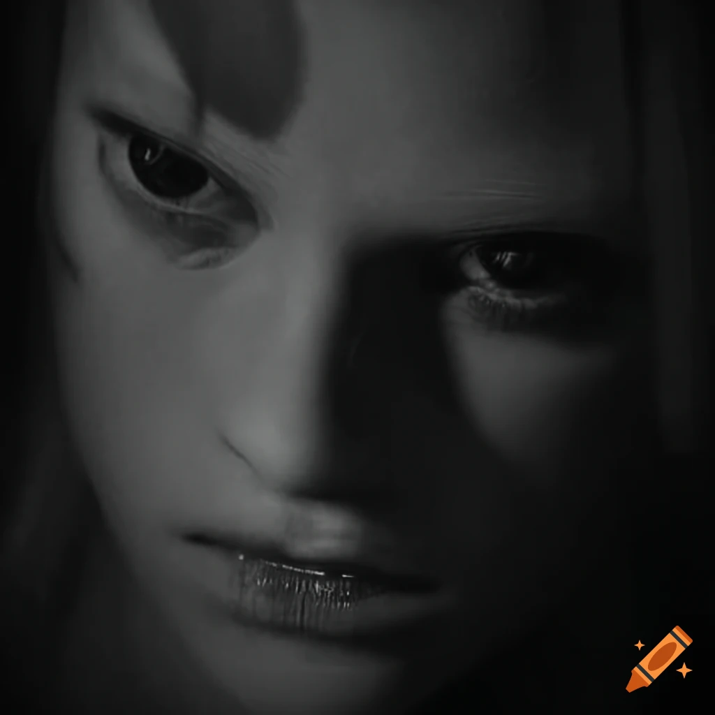 Dark and twisted face in the shadows