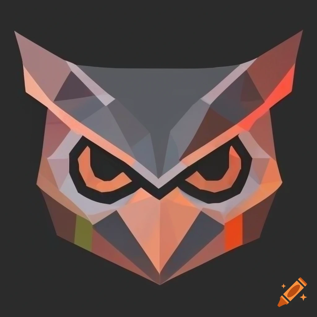 Minimal owl logo design in low poly style on Craiyon