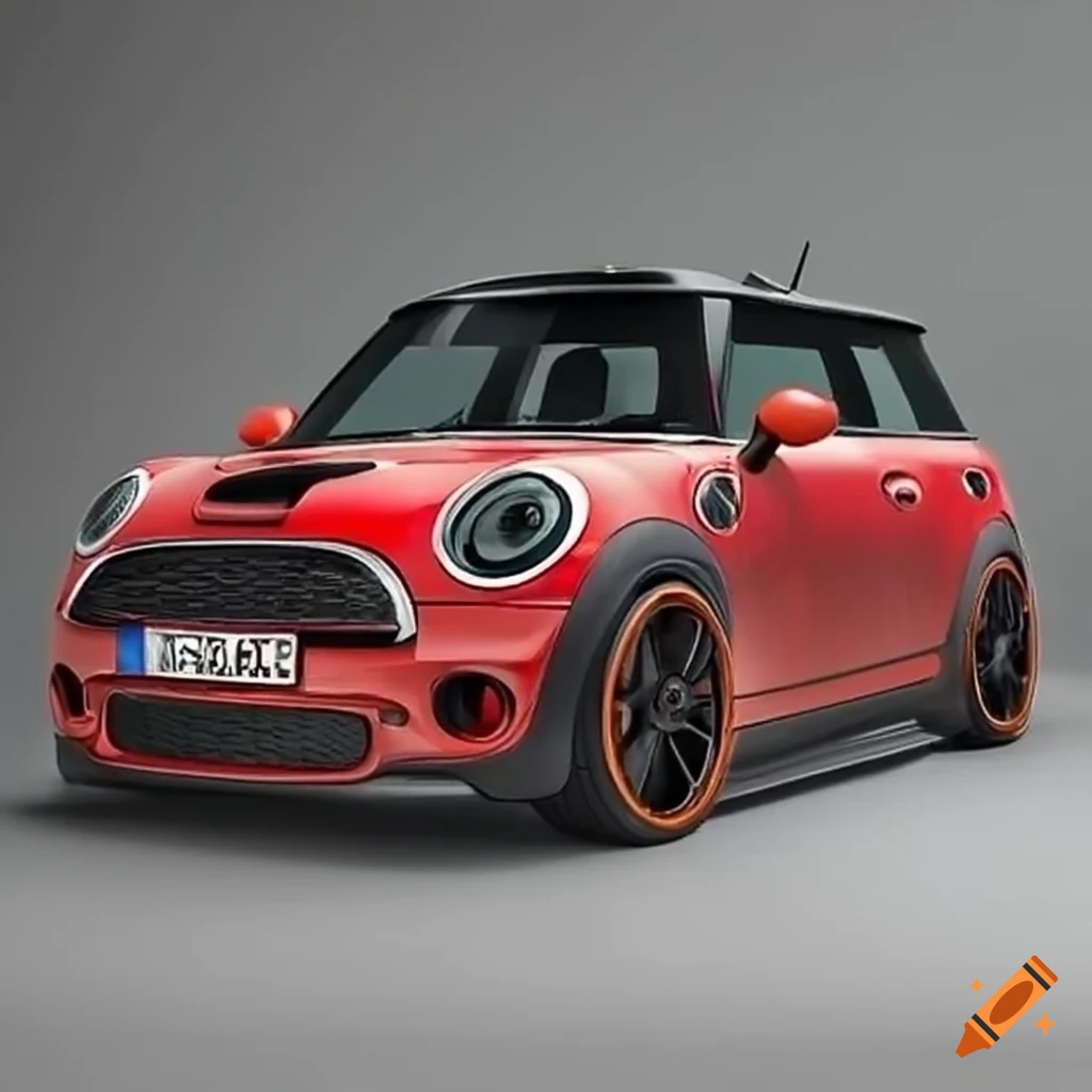 Realistic image of a tuned mini cooper car on Craiyon
