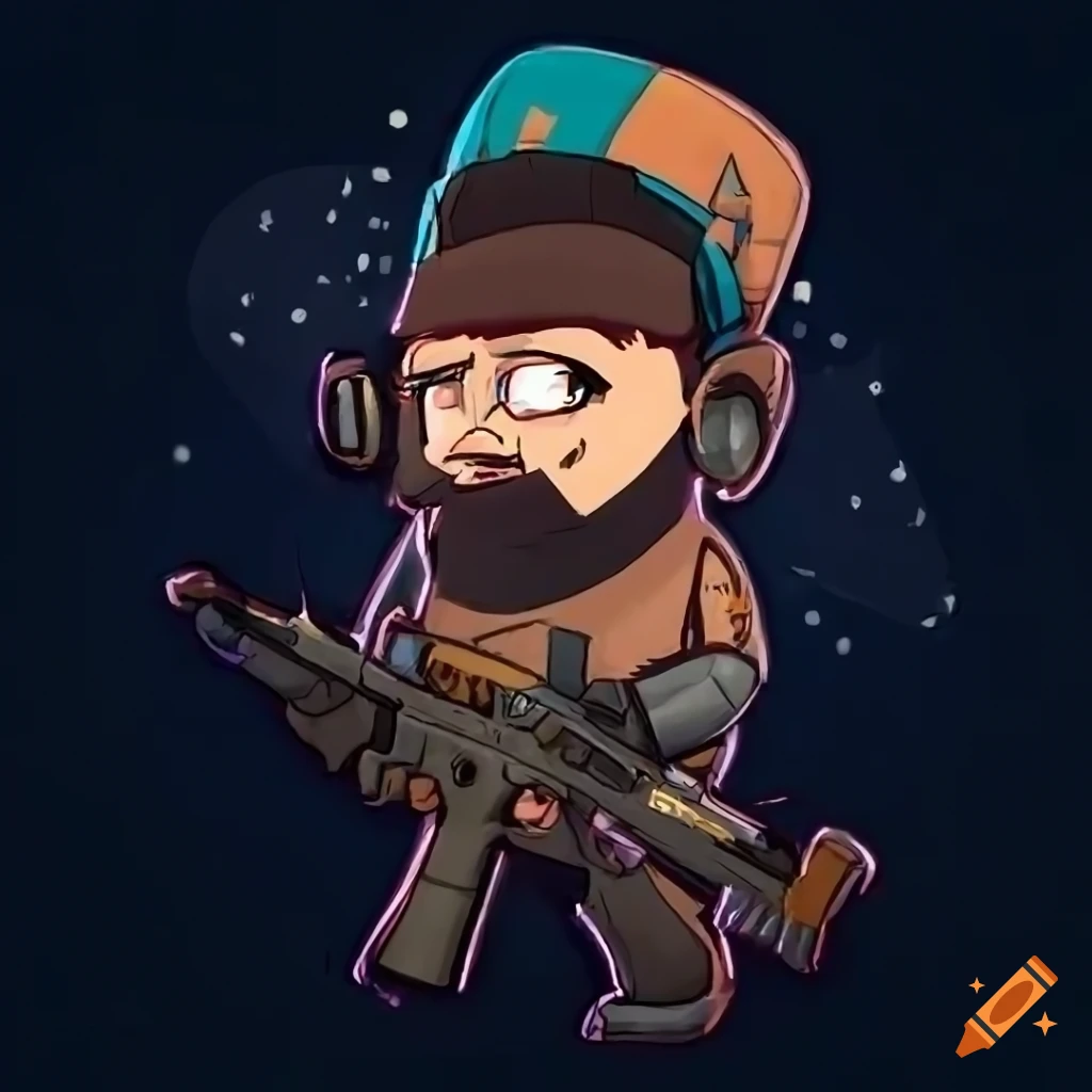 Cartoon illustration of a professional cs:go player with the nickname ...