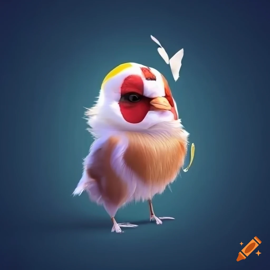 Chicken with a ponytail on Craiyon