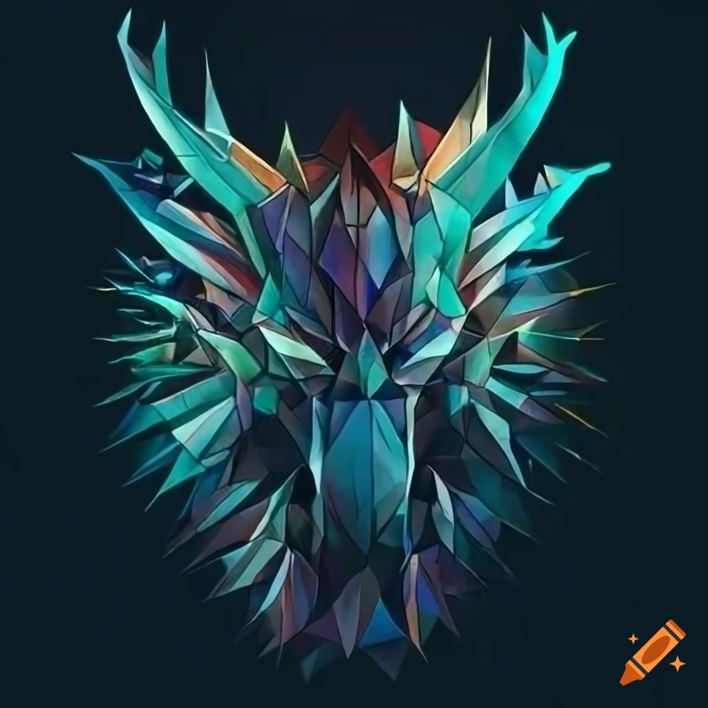 Geometric dragon illustration on Craiyon