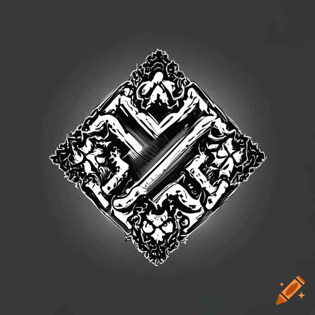 Cosmic minimalist horror deity emblem on white background on Craiyon