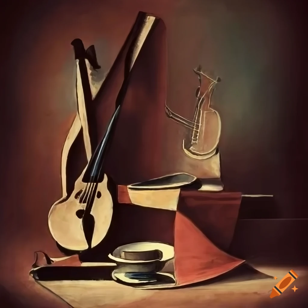 Georges braque inspired modern still life artwork