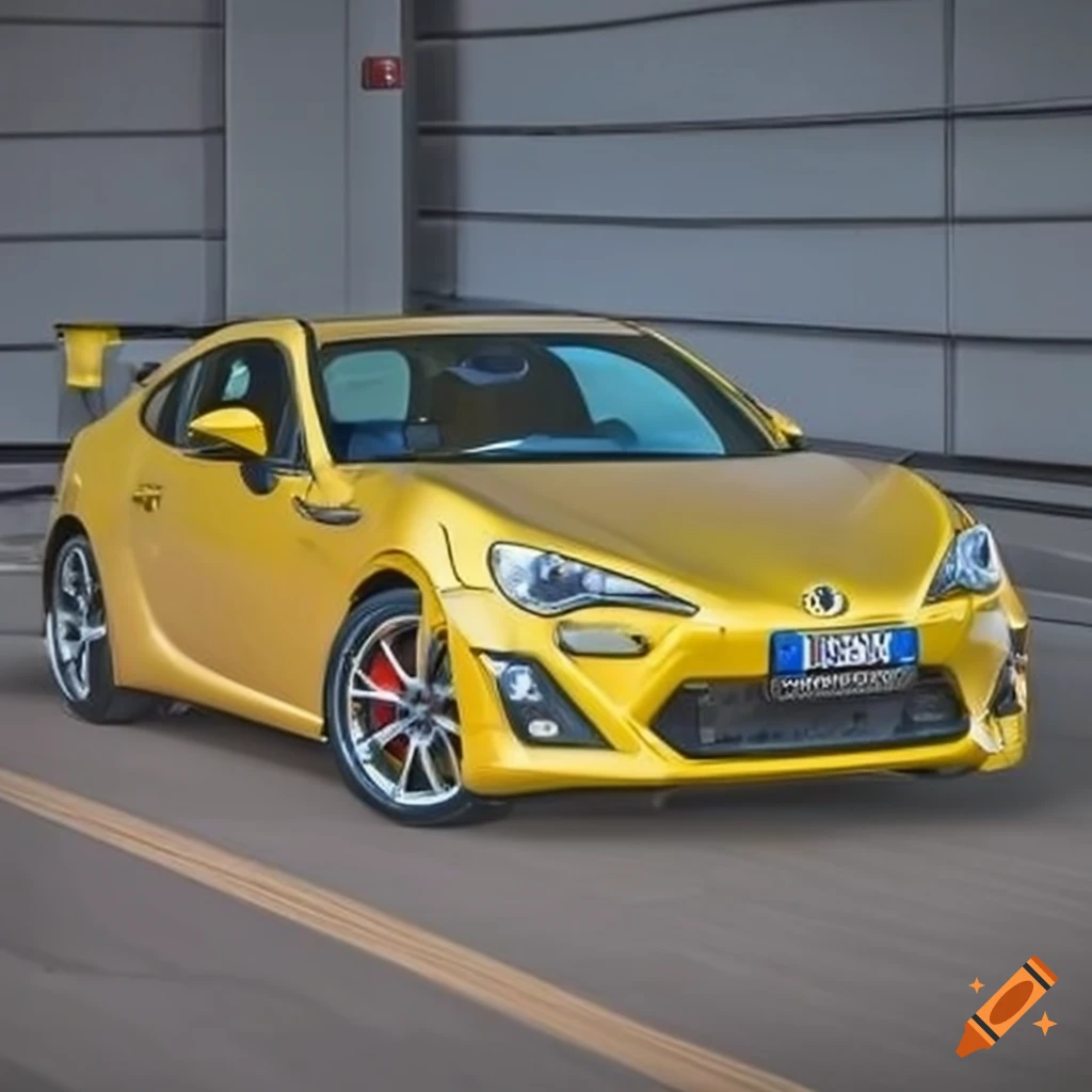 Yellow toyota gt 86 car on Craiyon