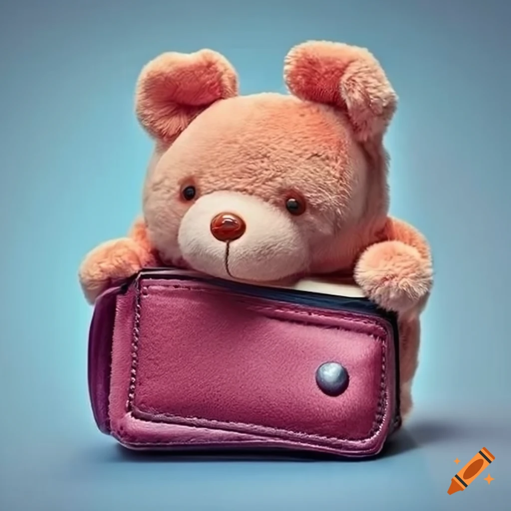 Cute stuffed toy with a wallet on Craiyon