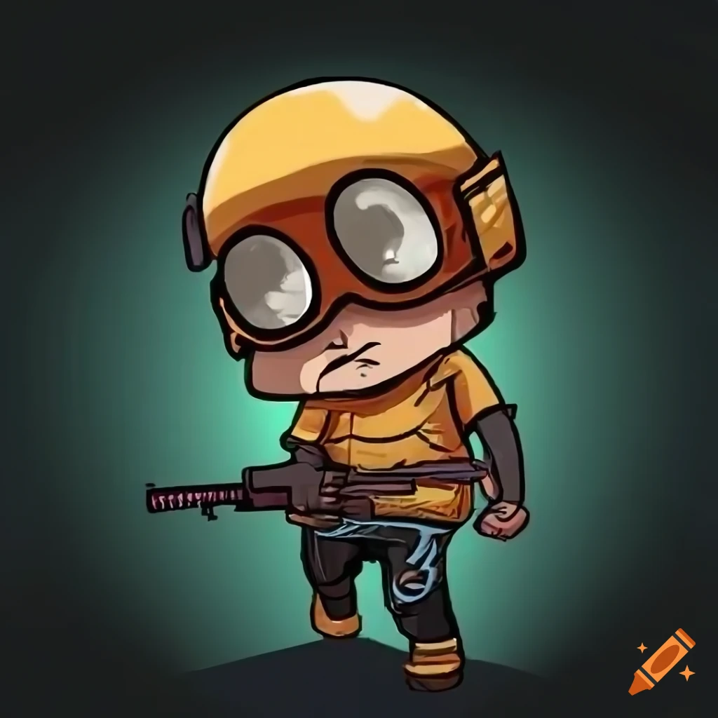 Cartoon-style illustration of CS:GO gameplay on Craiyon