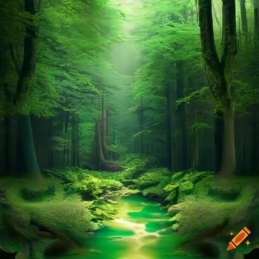 Beautiful forest landscape on Craiyon