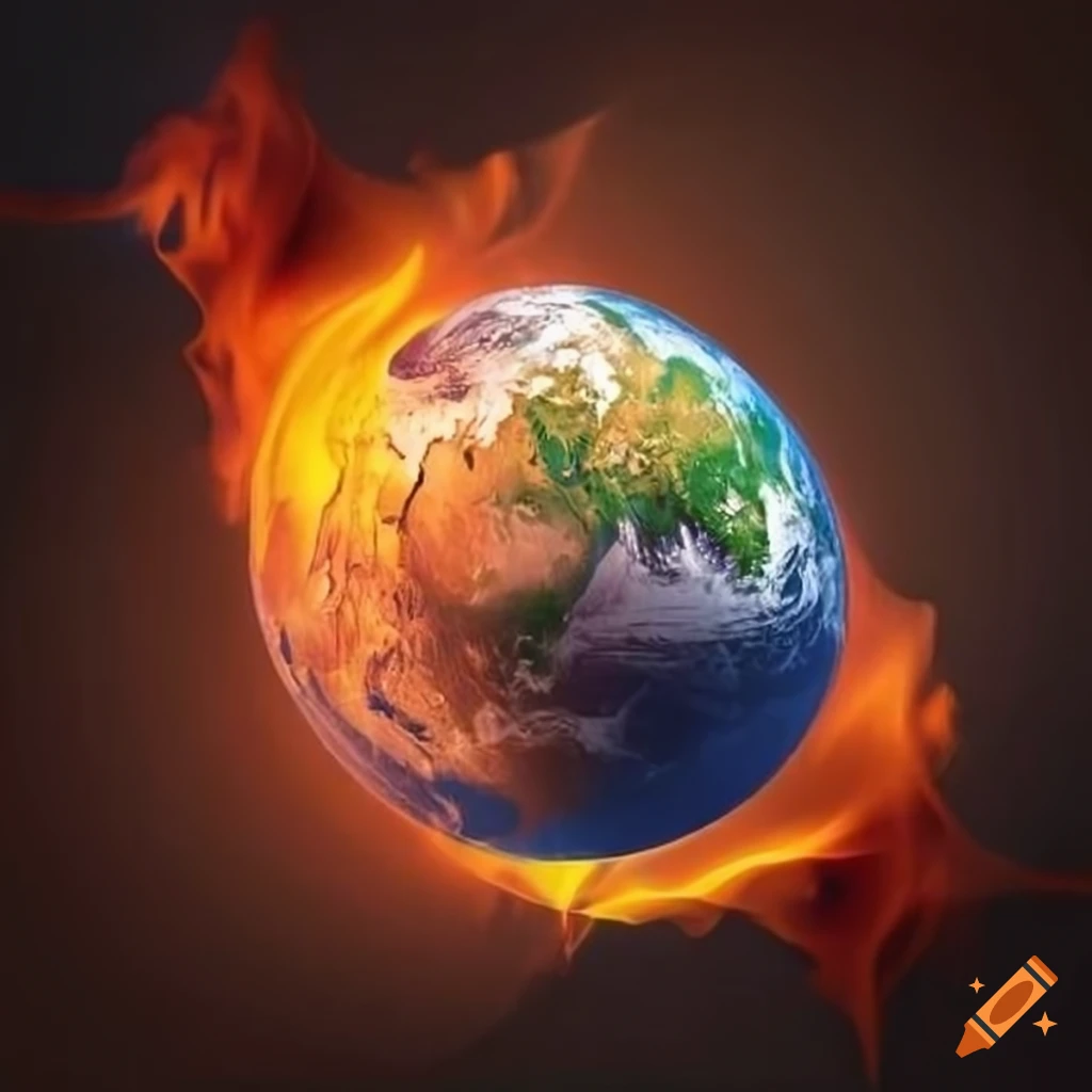 Artistic representation of a divided earth on Craiyon