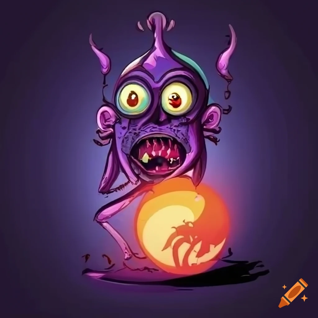 Cartoon creature holding a mystical orb on Craiyon