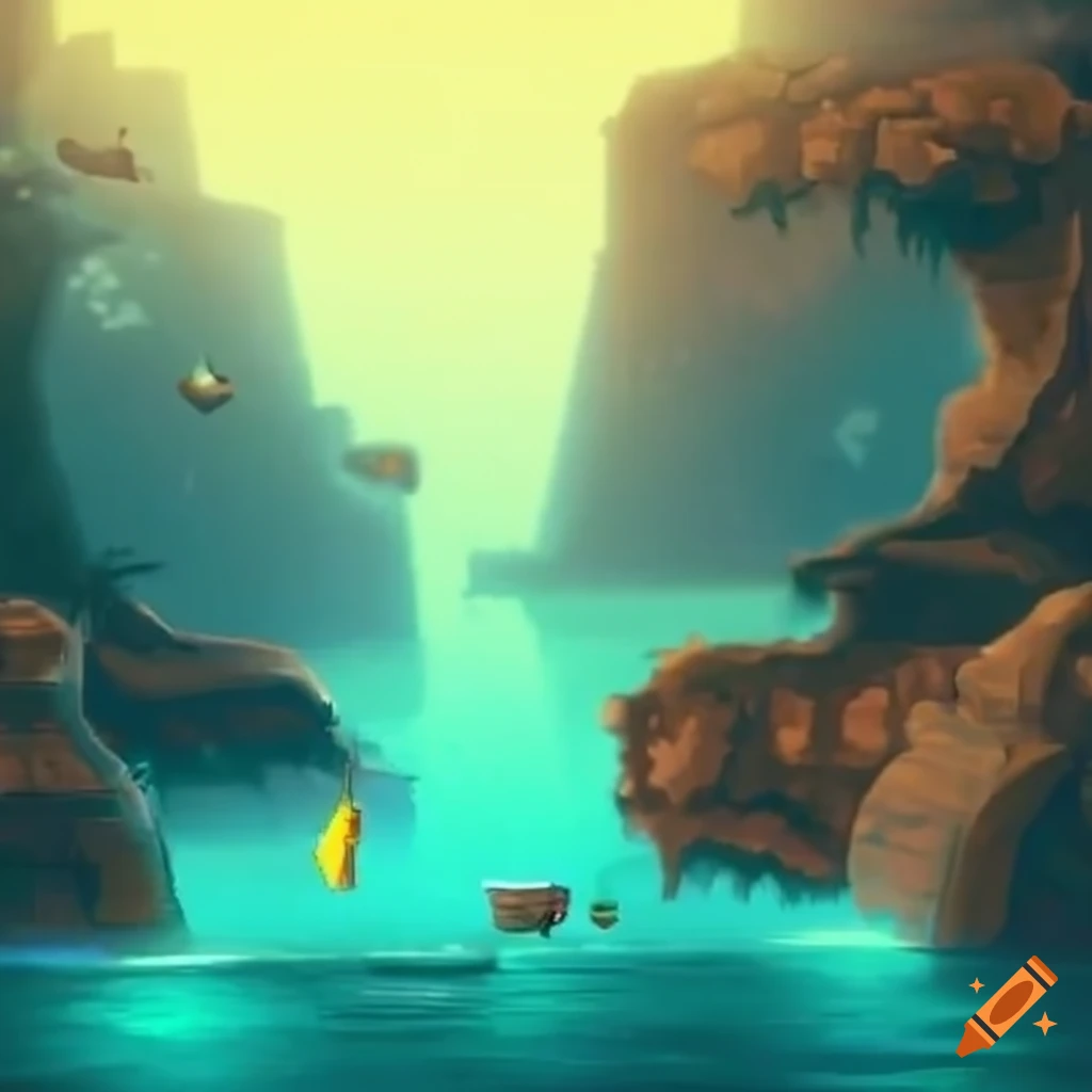 Platforming adventure game logo on Craiyon