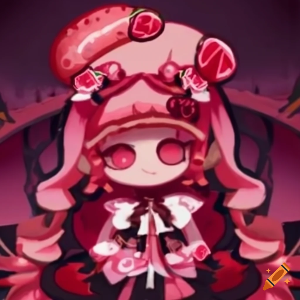 Gothic strawberry cookie from cookie run kingdom on Craiyon