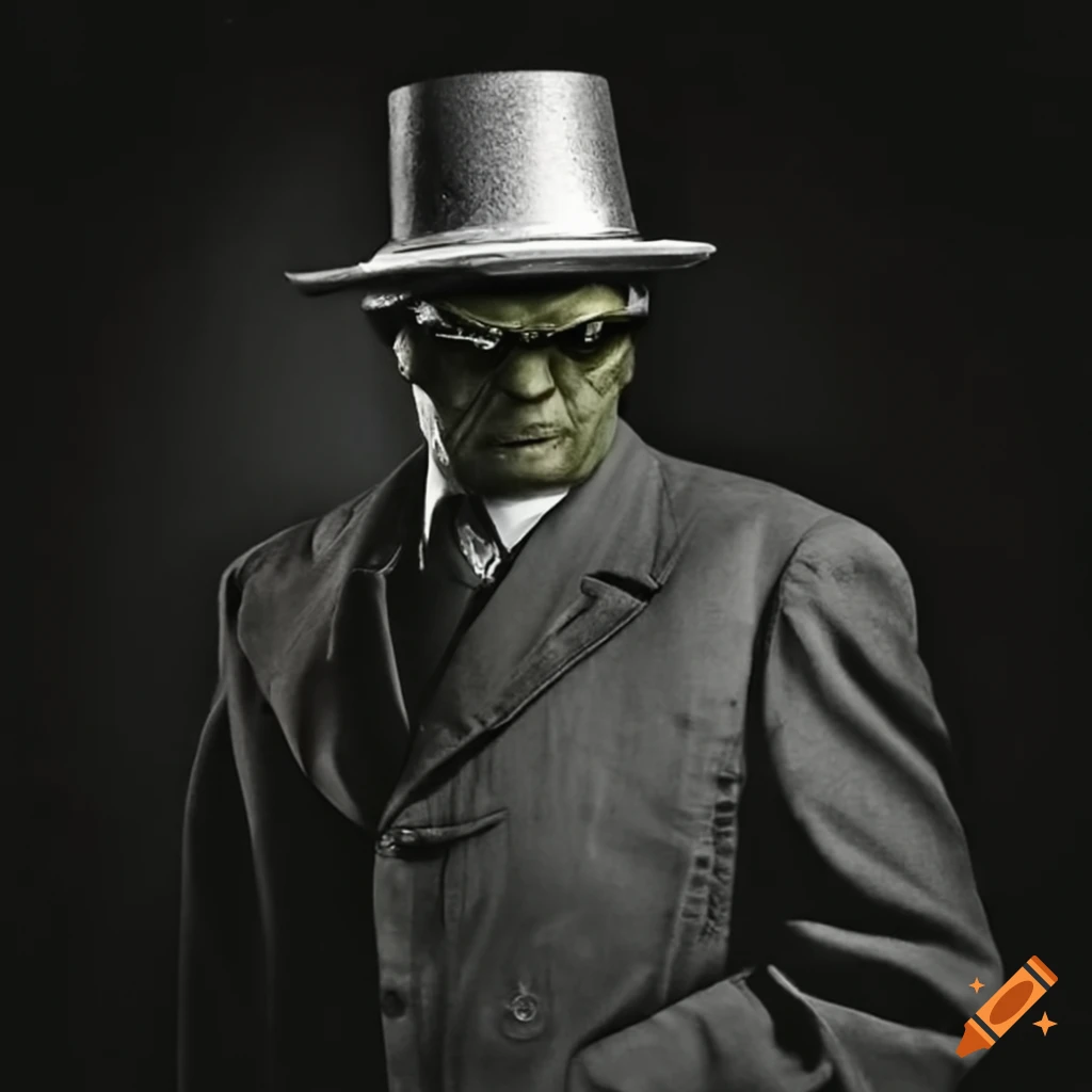 Fantasy goblin mob boss with silver hat on Craiyon