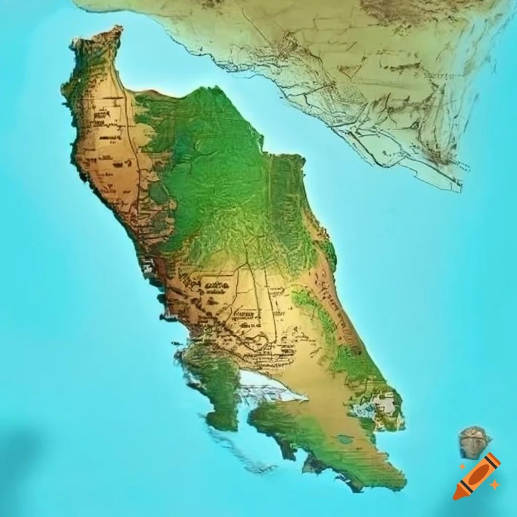 Map of Huasteca region in Mexico on Craiyon
