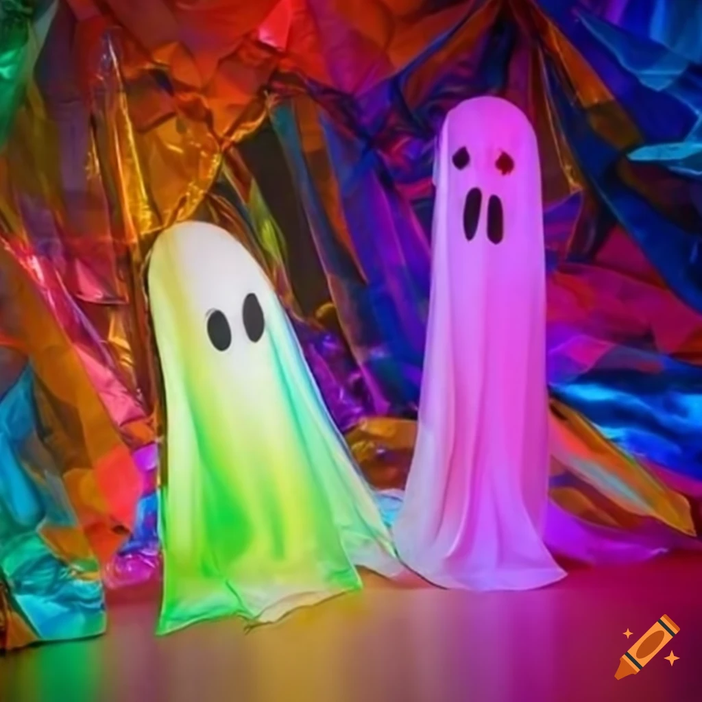 Wolf in a cute bedsheet ghost costume for halloween on Craiyon