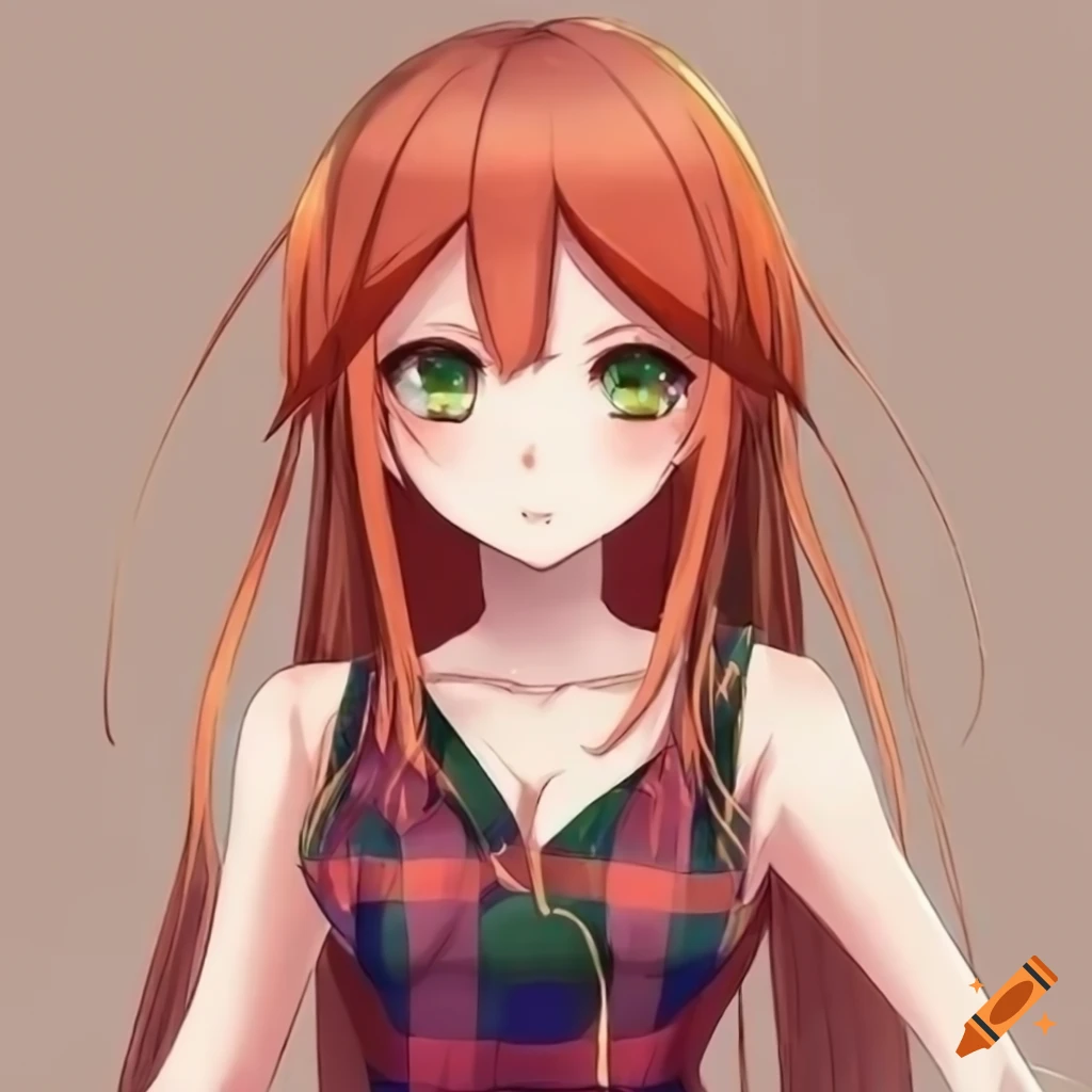 Red Haired Anime Girl With Green Eyes On Craiyon