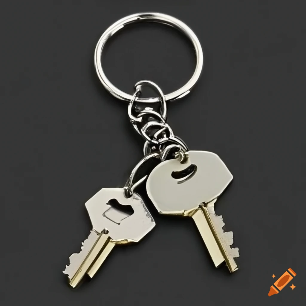 Realistic keychain with keys on Craiyon