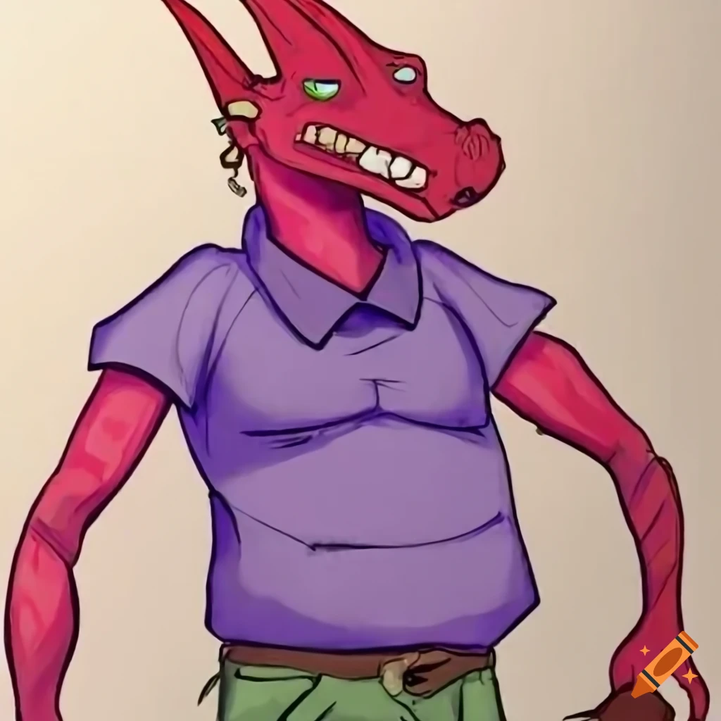 Funny grumpy Kobold in a small shirt on Craiyon