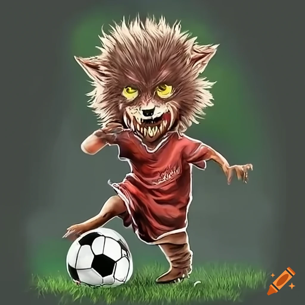 Child werewolf playing soccer in #0 morford jersey