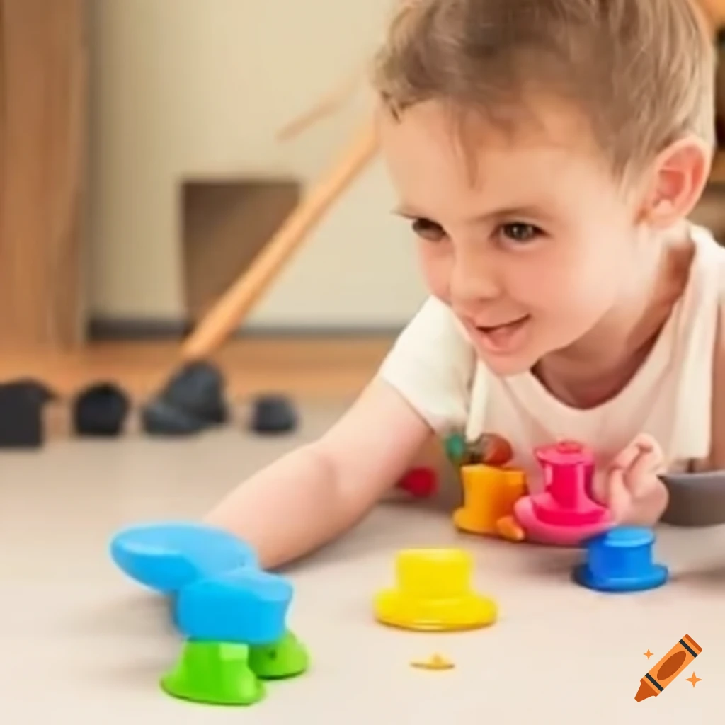 Kid playing with toy car on Craiyon