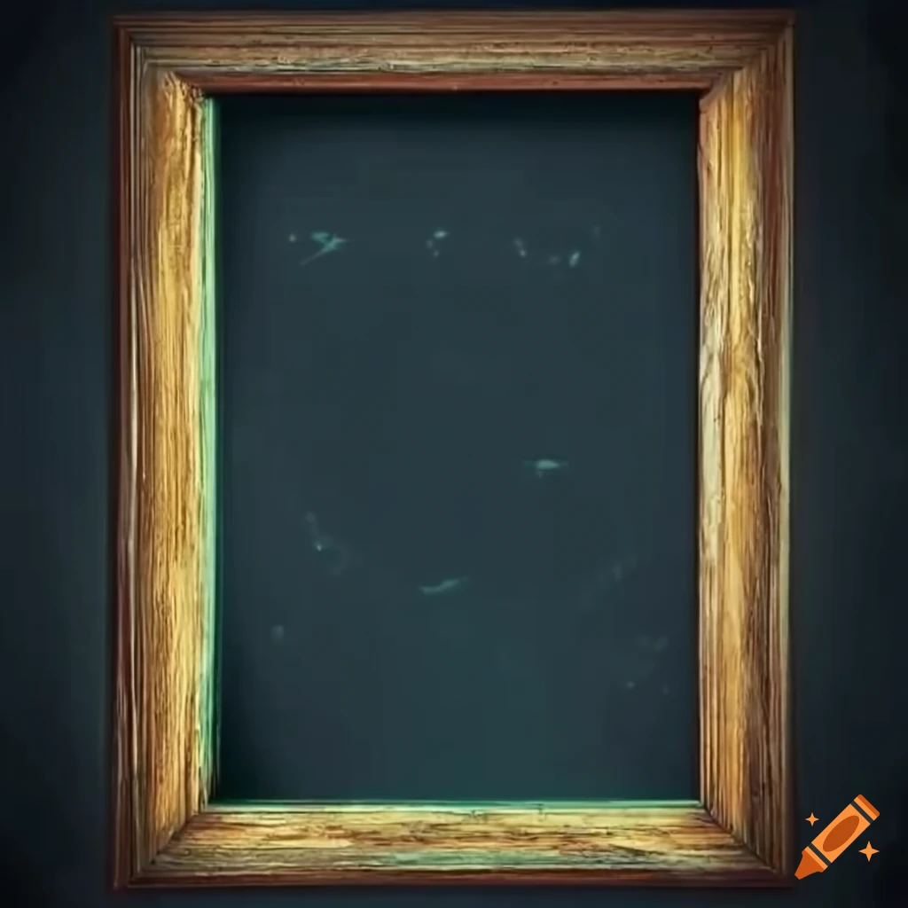 Empty golden wooden frame with fantasy decorations on Craiyon