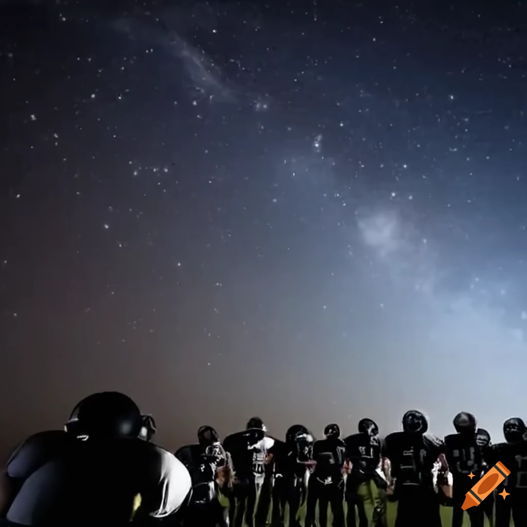 American football game in outer space on Craiyon