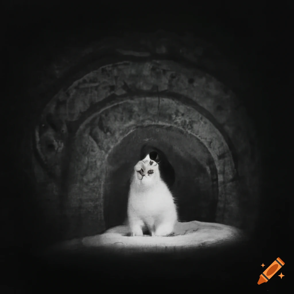 Edward gorey inspired cat illustration on Craiyon