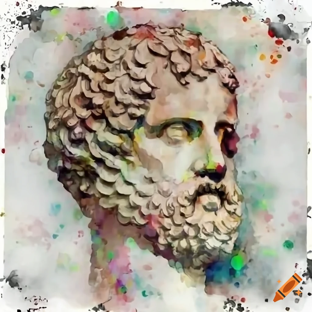 Statue of ancient greek philosopher in contemplation
