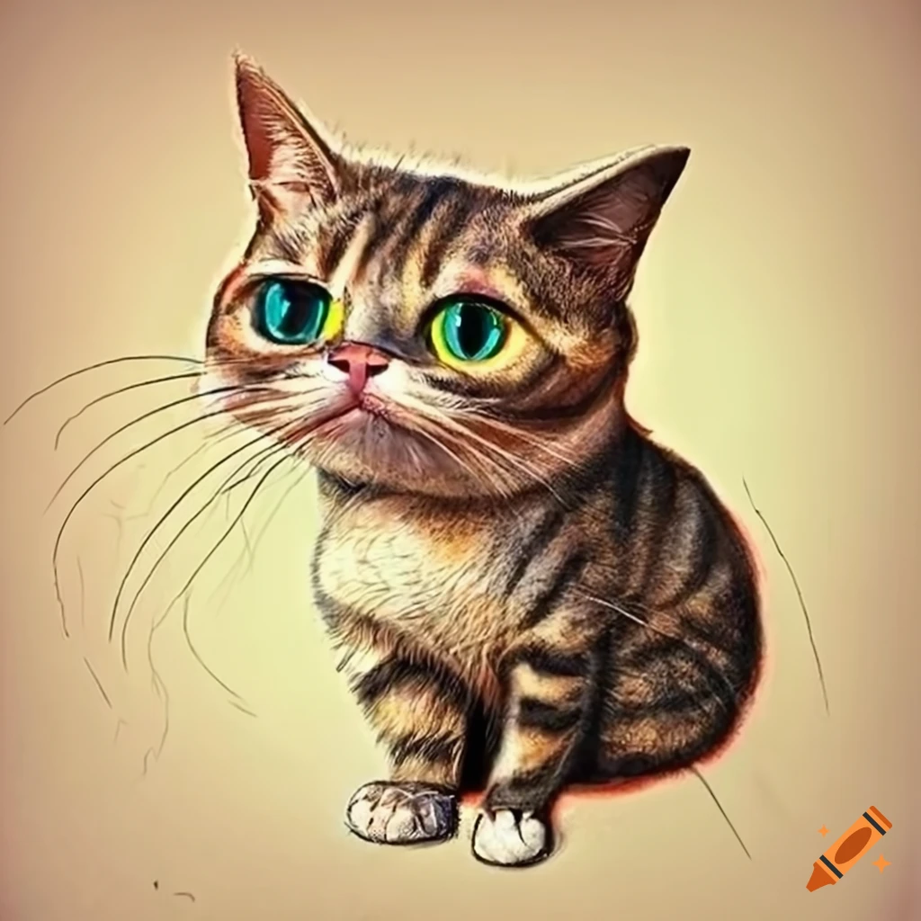 Funny drawing of a cat named larry