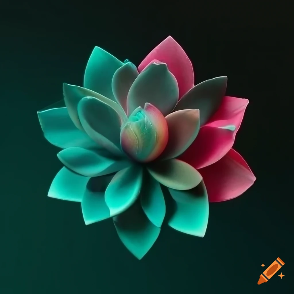 3d rendered flower on Craiyon