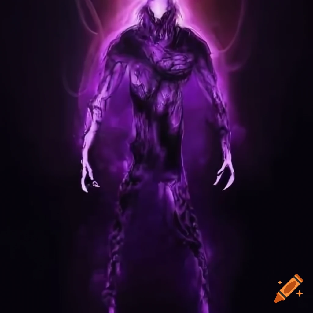 Purple energy monster artwork on Craiyon