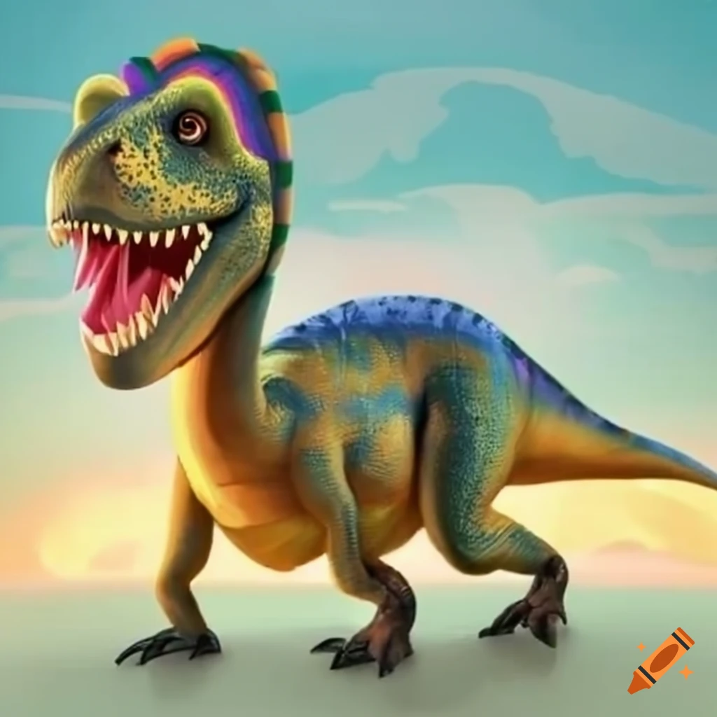 Cute dinosaur illustration for kids on Craiyon
