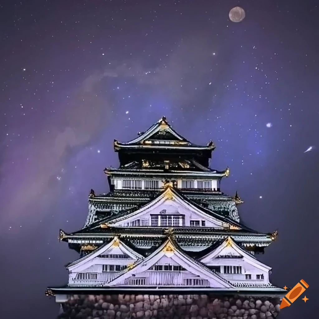 Fusion of japanese and gothic architecture in a castle on Craiyon