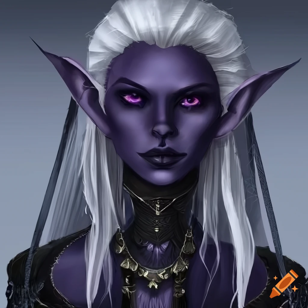 Captivating depiction of a drow character on Craiyon