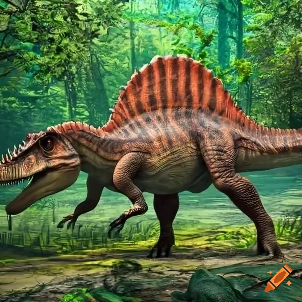Spinosaurus in the jungle on Craiyon